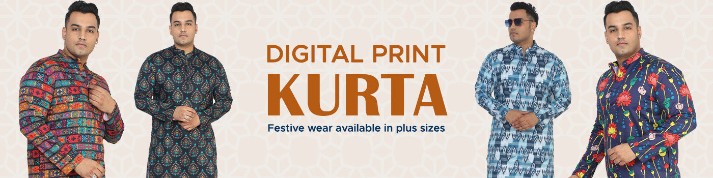 Plus Size Printed Kurtas for Men Collections