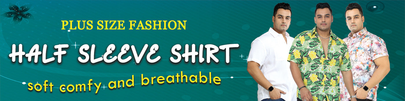 Plus Size Half Half Sleeves Shirt - Plus Size Shirt Men