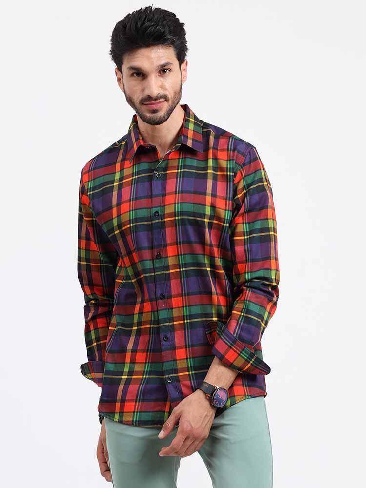 Buy Bold Checks Printed Full Sleeve Shirt Online - Guniaa