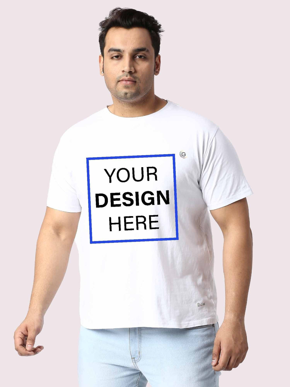 Buy Men Plus Size Customised Printed Round Neck T-Shirt | Guniaa