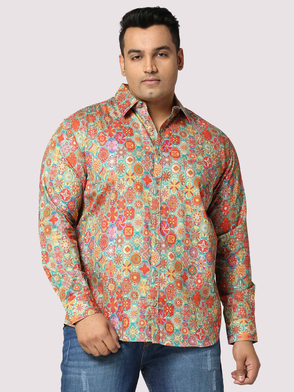 Buy Repose Full Sleeves Pure Cotton Digital Print Shirt Online - Guniaa